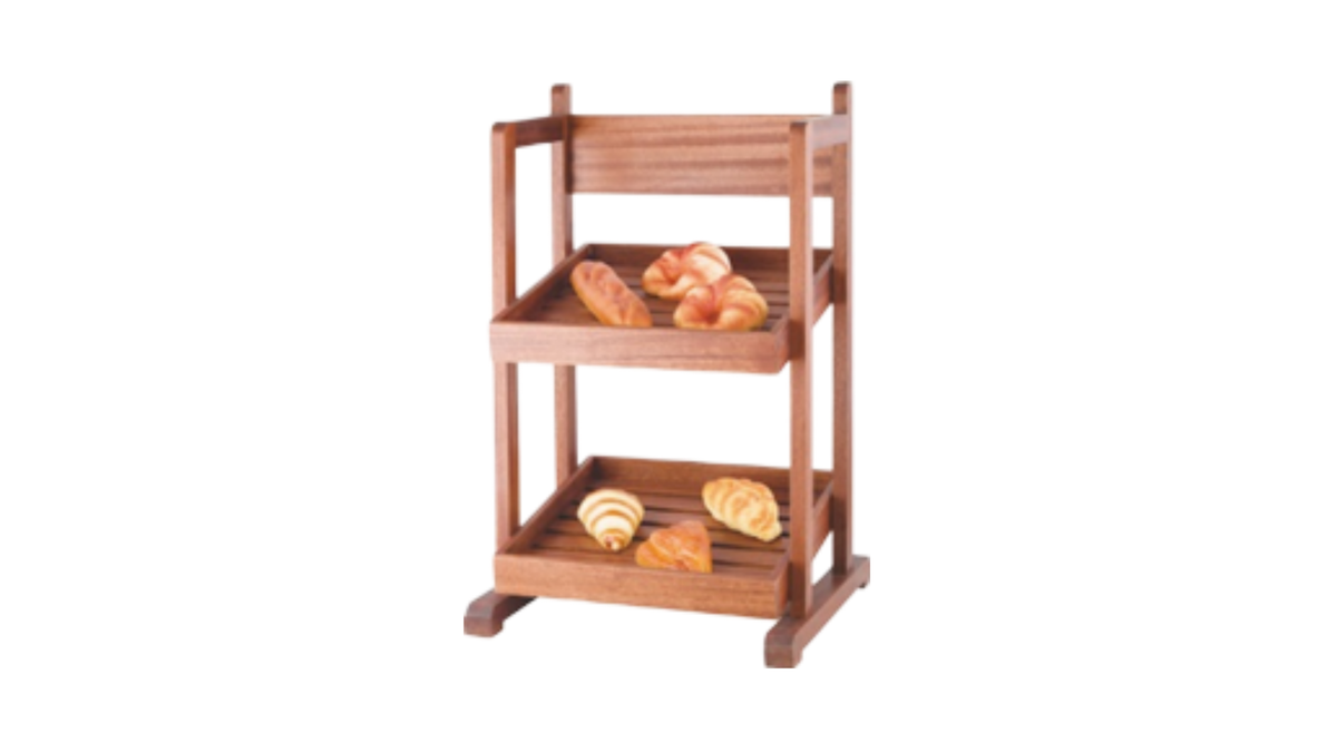 2-TIER WOODEN DISPLAY SHELF – Cater-Care