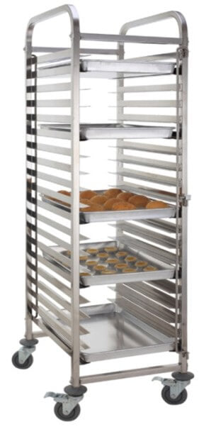 GATTO 15 Tier Baking Tray Trolley Stainless Steel (Tray Size: 600x400mm ...