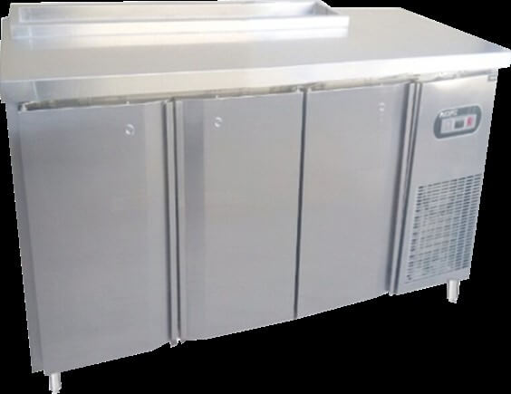 PACIFIC 3 Door Pizza Top Underbar Refrigerator (Excl. Inserts) - 1800m ...